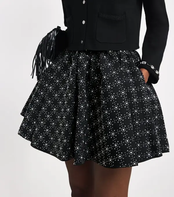 Maje Embellished Mini Skater Skirt
