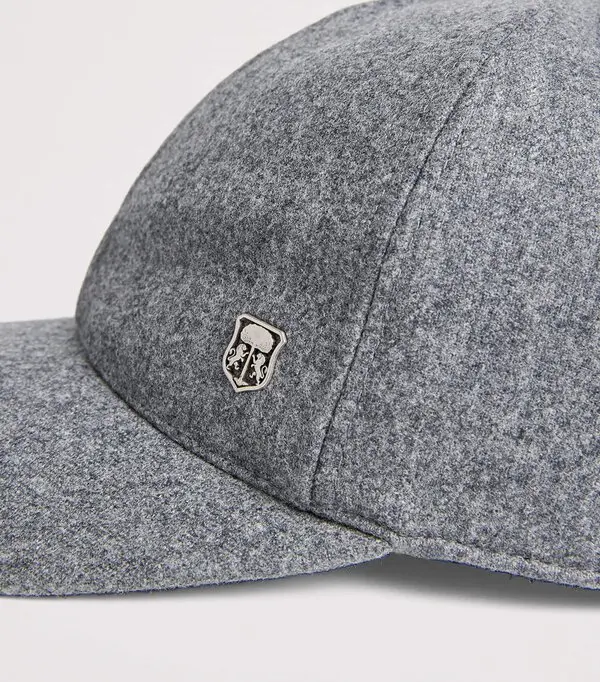 Corneliani Virgin Wool Shield Baseball Cap - Grey
