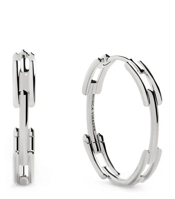 Monica Vinader Sterling Signature Link Hoop Earrings - Silver
