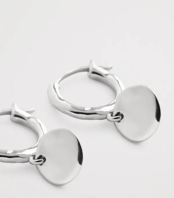 Monica Vinader Mini Siren Muse Disc Huggie Earrings - Silver