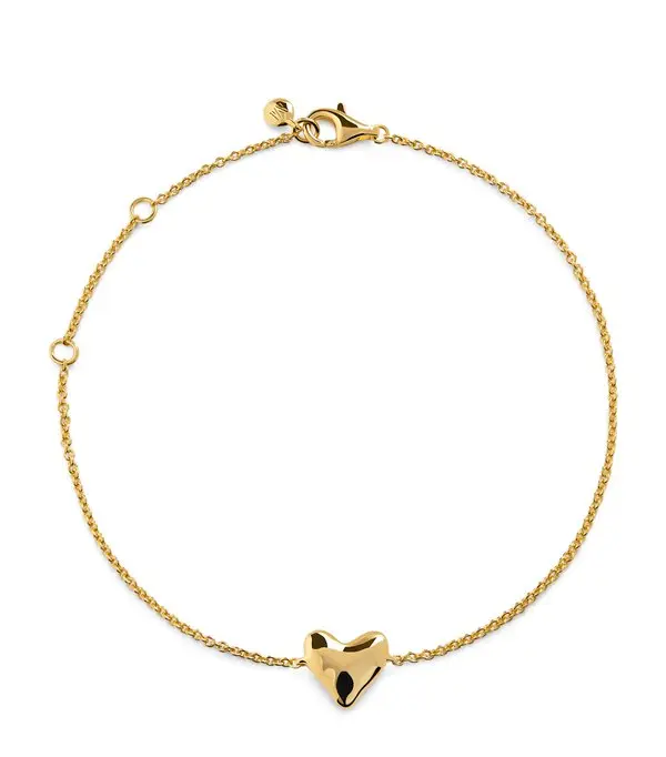 Monica Vinader Vermeil Heart Chain Bracelet - Gold