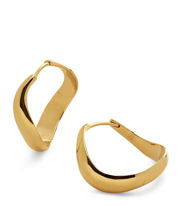 Monica Vinader Medium Vermeil Swirl Hoop Earrings - Gold