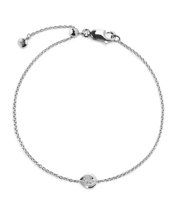 Monica Vinader Sterling Bracelet With Diamond - Silver