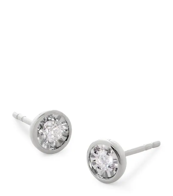 Monica Vinader Sterling Diamond Stud Earrings - Silver