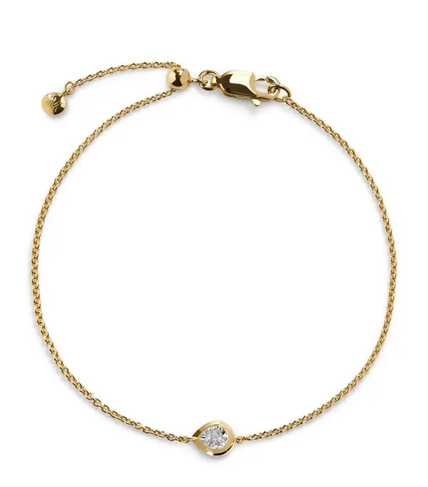 Monica Vinader Vermeil And Diamond Chain Bracelet - Gold