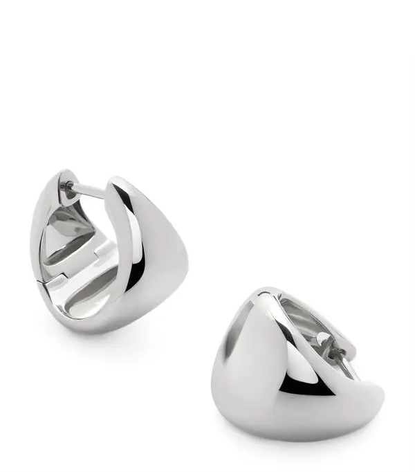 Monica Vinader Medium Sterling Tapered Huggie Earrings - Silver