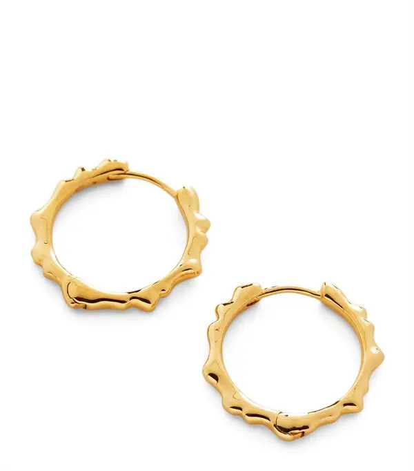 Monica Vinader Small Vermeil Siren Ripple Huggie Earrings - Gold