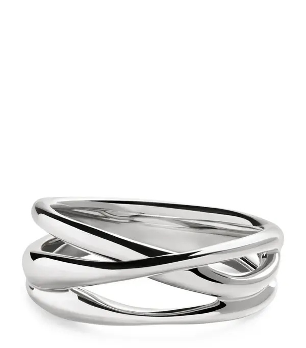 Monica Vinader Sterling Nura Crossover Ring - Silver