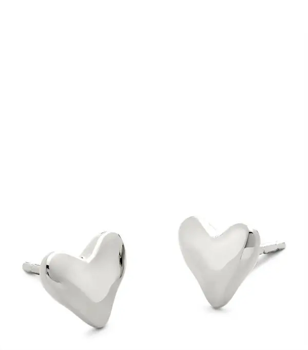 Monica Vinader Sterling Heart Earrings - Silver