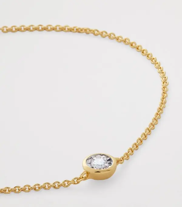 Monica Vinader Vermeil And Diamond Solitaire Chain Bracelet - Gold