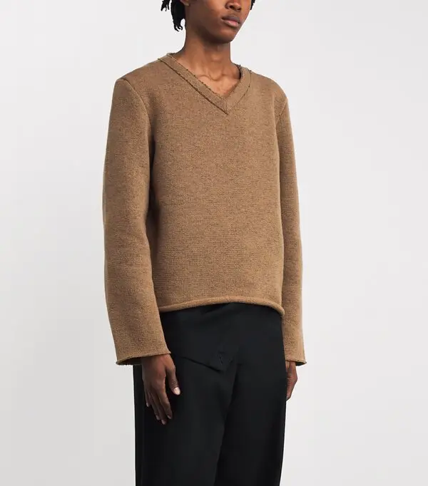 424 Distressed V-neck Sweater