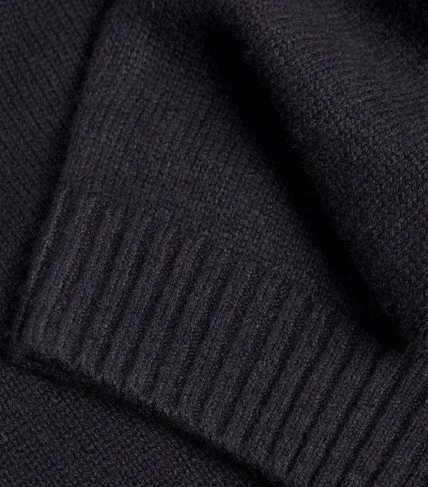 SKIMS Wool-cashmere Blend V-neck Sweater - Black