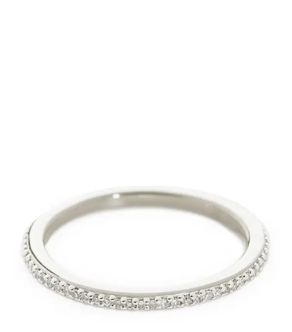 Monica Vinader Sterling Eternity Ring With White Diamonds - Silver
