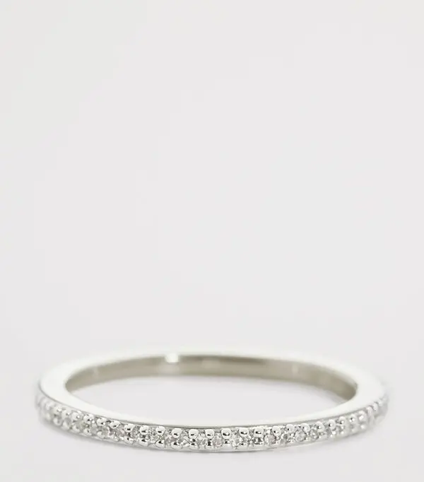 Monica Vinader Sterling Eternity Ring With White Diamonds - Silver