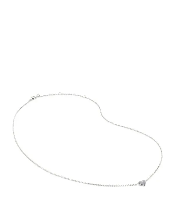 Monica Vinader Sterling And Diamond Heart Necklace - Silver