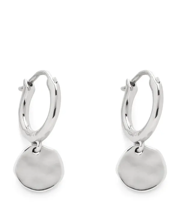 Monica Vinader Mini Sterling Siren Muse Disc Huggie Earrings - Silver