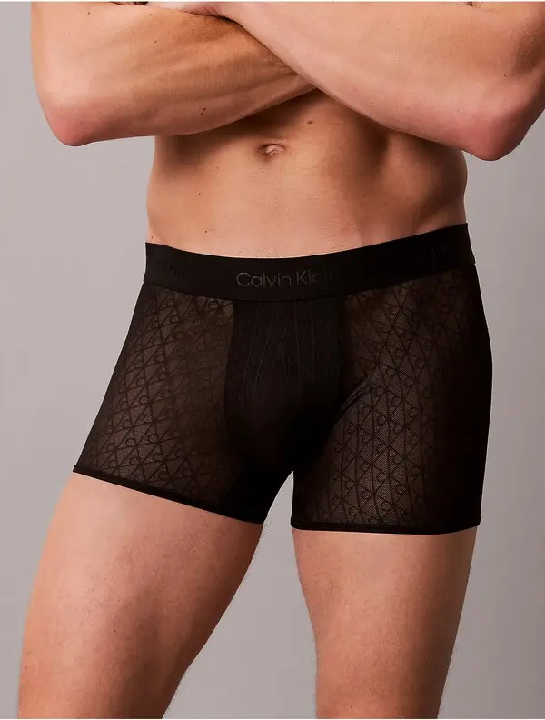 Calvin Klein Microfiber Lace Trunk - Black