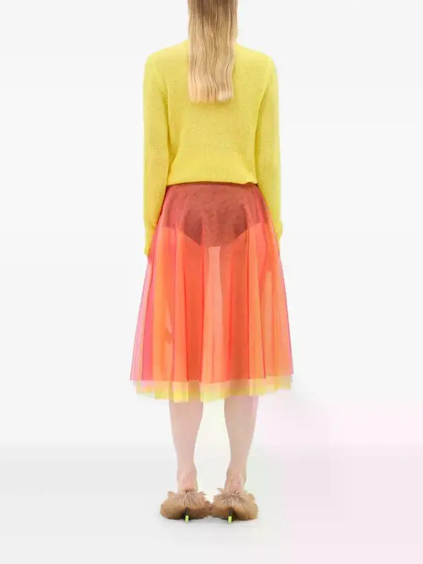 MSGM Layered Tulle Midi Skirt - Orange