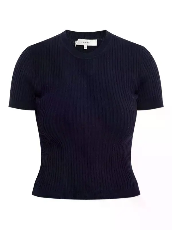 FRAME Ribbed Short-sleeved Sweater
