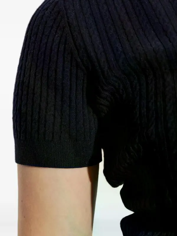 FRAME Ribbed Short-sleeved Sweater
