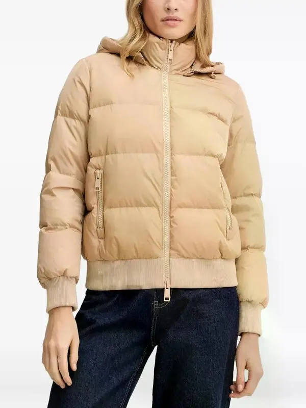 Armani Exchange Hooded Logo-patch Jacket - Neutrals