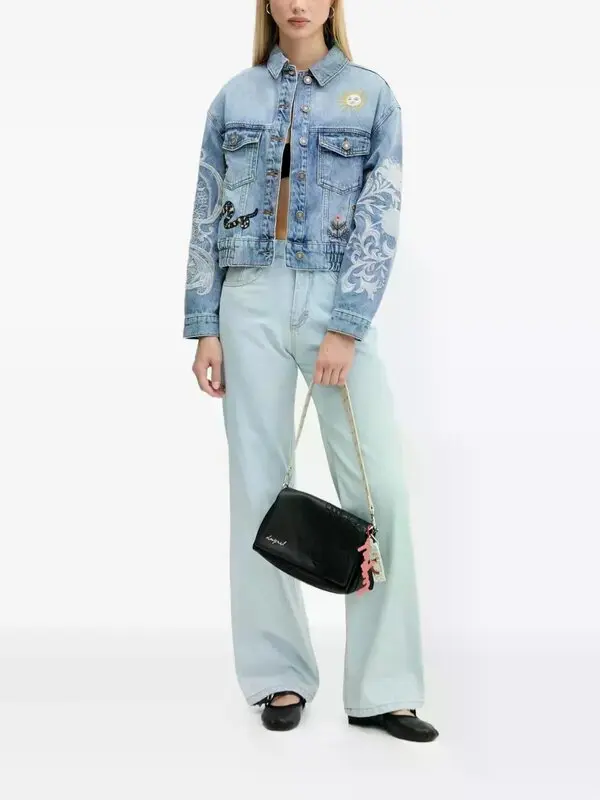Desigual Embroidered Denim Trucker Jacket