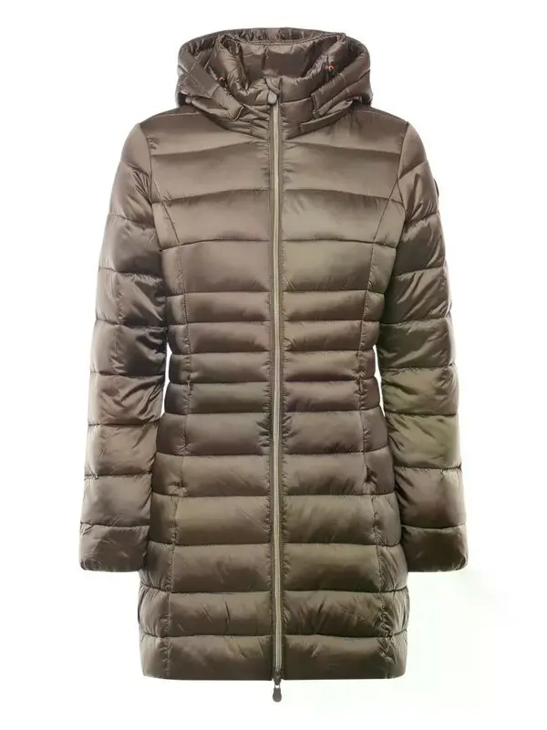SAVE THE DUCK Quilted Hooded Zip Coat
