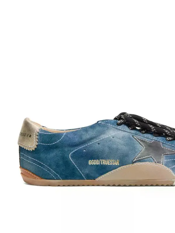 GOLDEN GOOSE True-star Sneakers With Teal Suede And Black Laminated Star - Blue