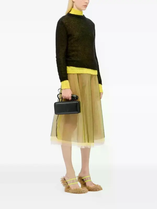 MSGM Layered Tulle Midi Skirt - Yellow