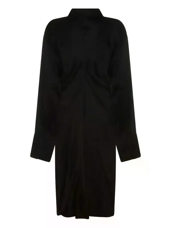 TOTEME Button Collared Midi Dress - Black