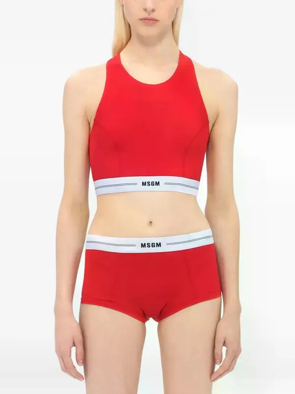 MSGM Racerback Logo-band Tank Top - Red