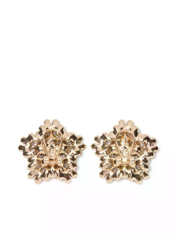 Carolina Herrera Crystal Snowflake Clip-on Earrings - Black