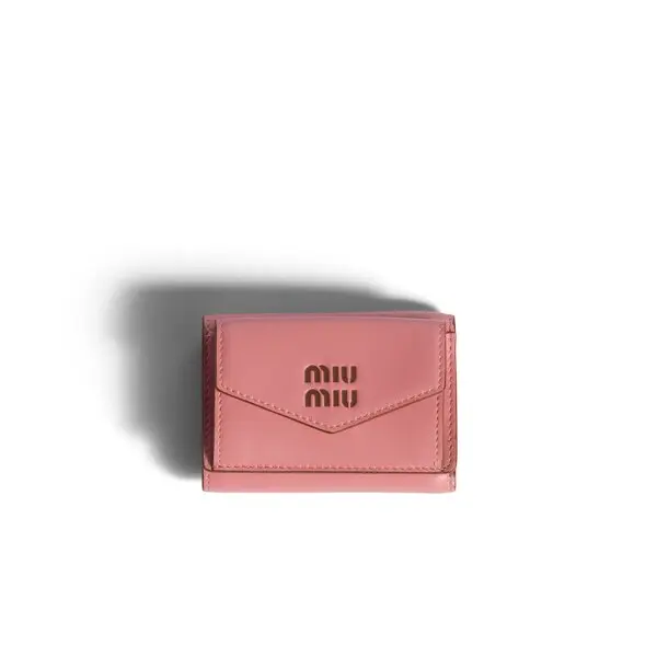 Miu Miu Small Leather Wallet - Camelia/cognac