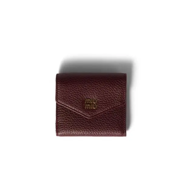 Miu Miu Small Leather Wallet - Burgundy