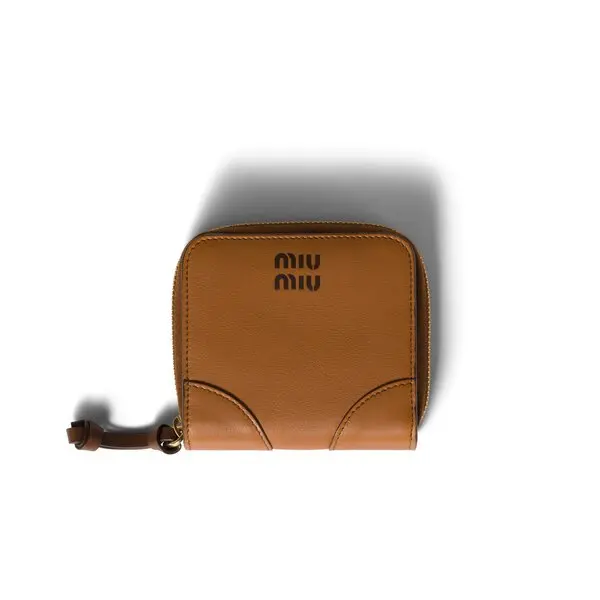 Miu Miu Small Leather Wallet - Cognac/palisander