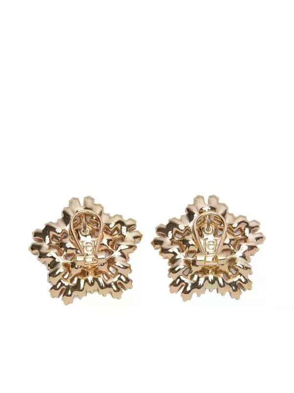 Carolina Herrera Crystal Snowflake Clip-on Earrings - Gold
