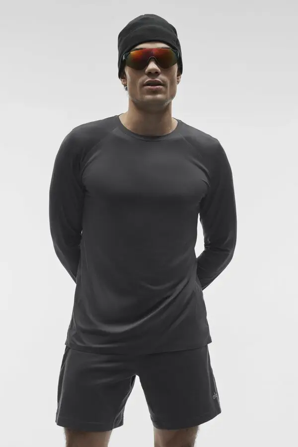 Alo Yoga Idol Crewneck Long Sleeve Top - Anthracite