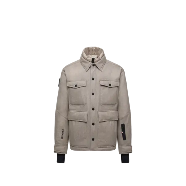 Moncler Antuco Wool Down Shirt Jacket - Beige
