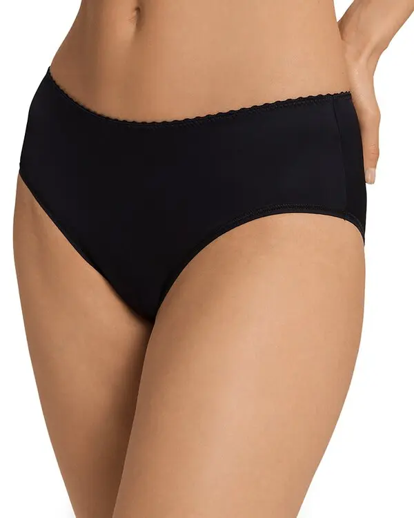 Hanro Satin Deluxe High Cut Briefs - Black