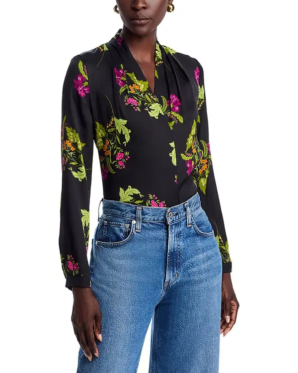 Kobi Halperin Palm Floral Blouse - Black Mult