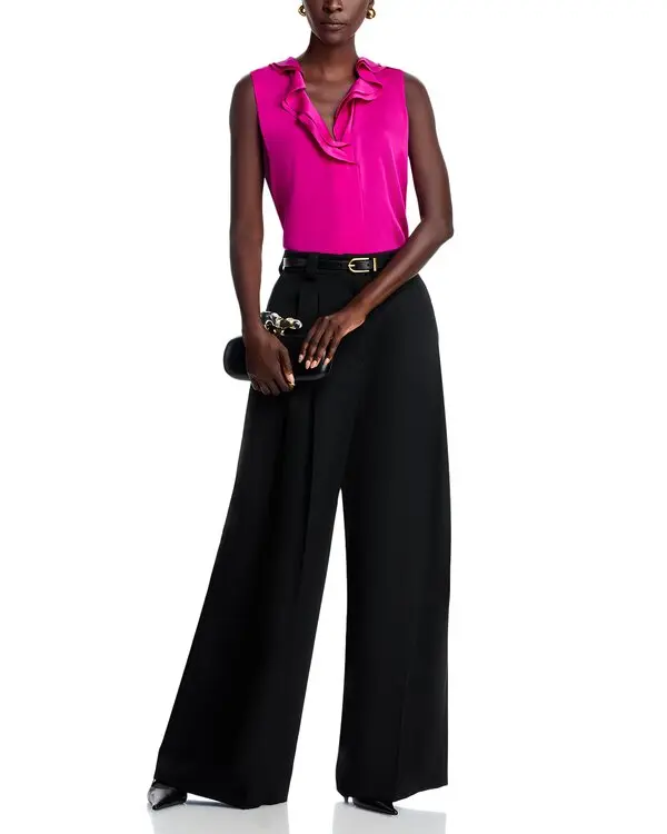 Kobi Halperin Kali Silk Blend Ruffle Collar Blouse - Fuchsia