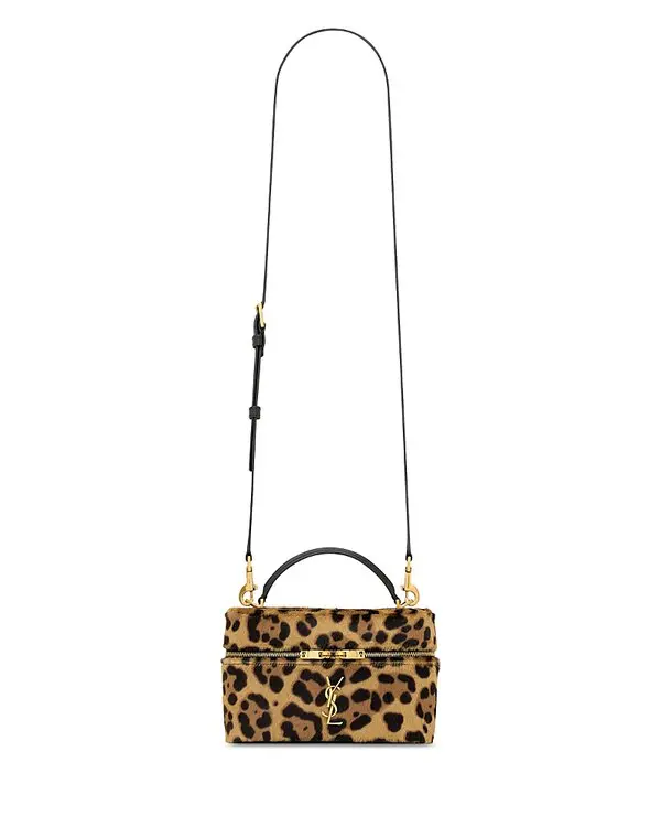 Saint Laurent Gaby Vanity Bag In Pony Hair Leather - Brown/black Pony Hair