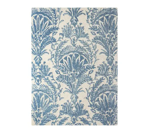 Nicole Miller Nmny Mod Damask Chambray 5x7 Area Rug - One-color
