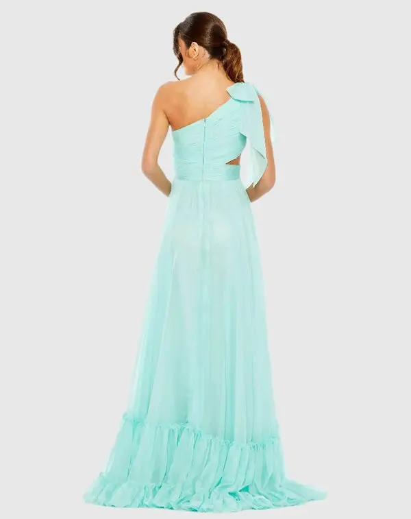 Mac Duggal Tiered One Shoulder Ruched Gown