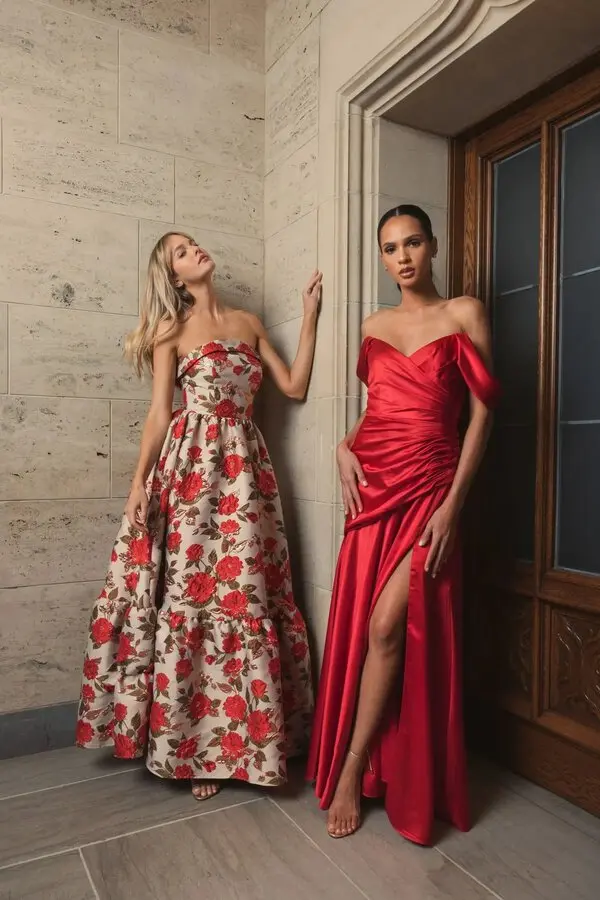 Mac Duggal Satin Off-the-shoulder Gown - Red
