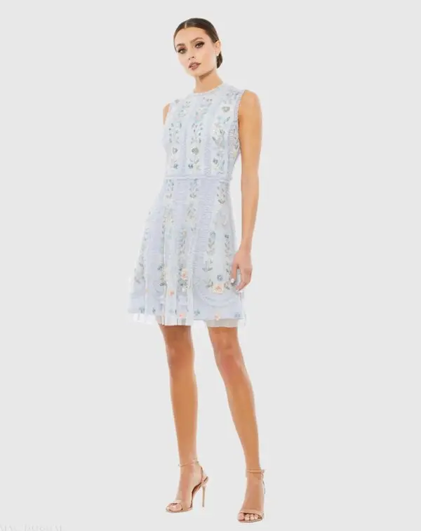 Mac Duggal Embroidered Mini Dress