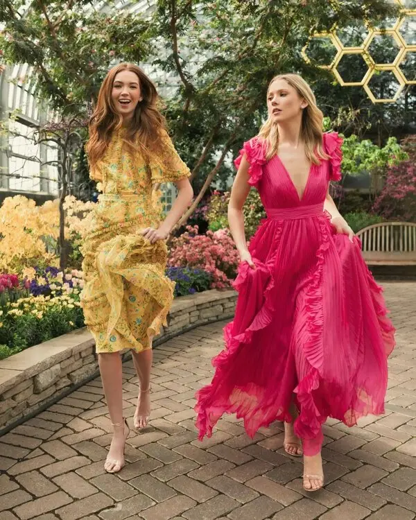 Mac Duggal Pleated Ruffle Cap Sleeve Flowy A-Line Gown - Pink | Editorialist