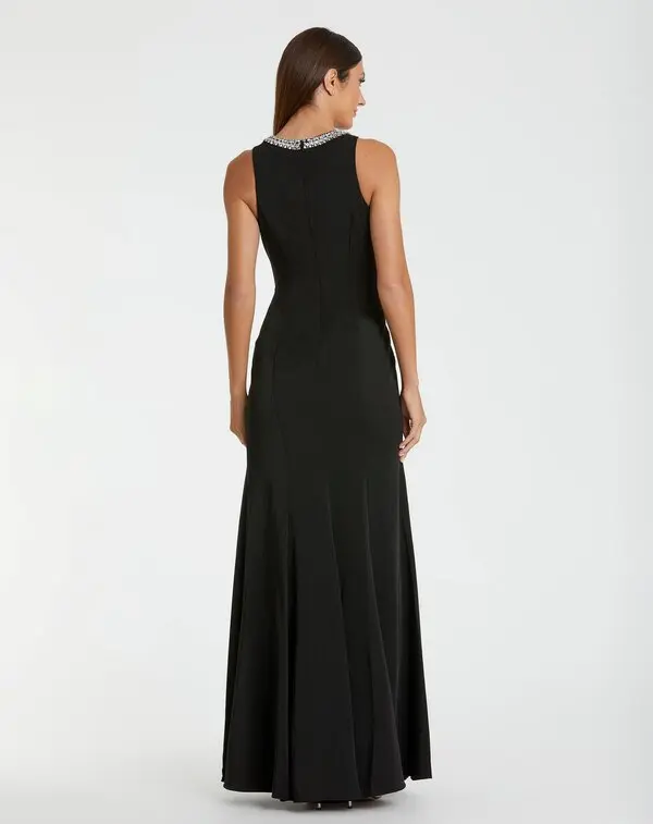Mac Duggal Embellished Neck Trumpet Gown - Black