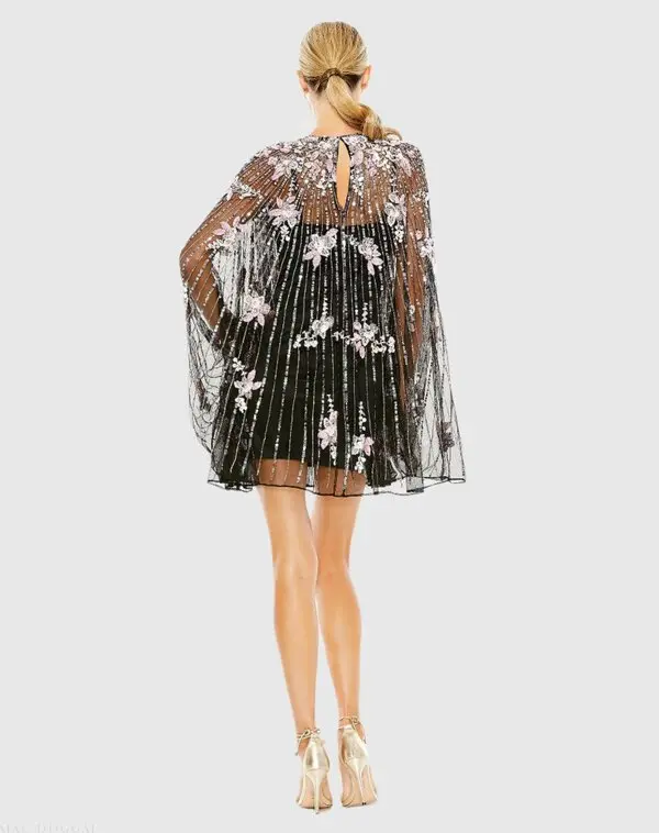 sequin trapeze dress High Neck Sleeveless Sequin Embellished Trapeze Dress
