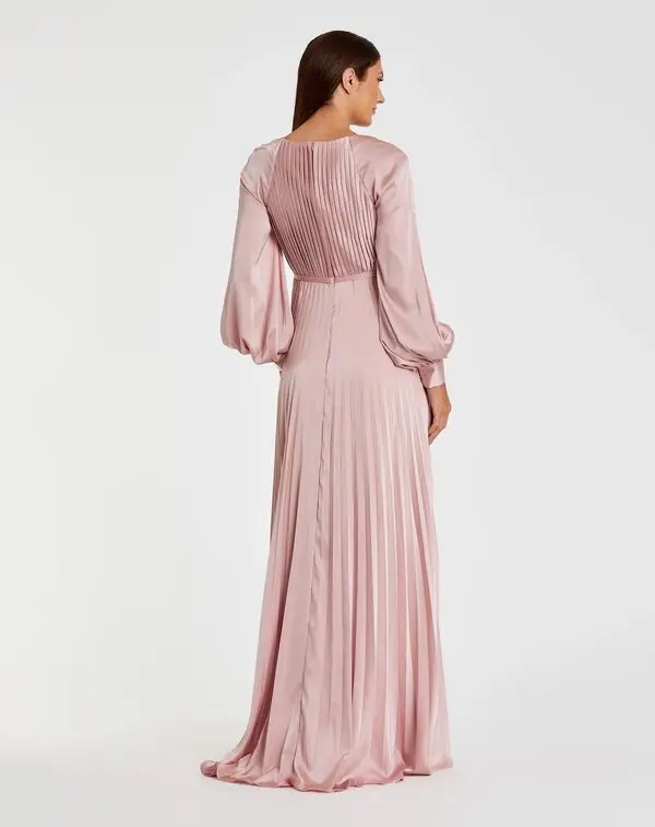 mac duggal pink dress long sleeve Mac Duggal Women's Floral Long Sleeve Ruffle Viscose Mini Dress